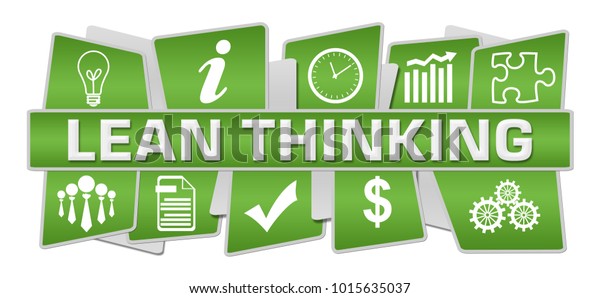 Lean Thinking Text Written Over Green Stock Illustration 1015635037