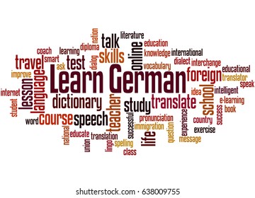 Learn German Word Cloud Concept On Stock Illustration 638009755 ...