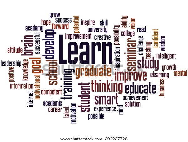 Learn Word Cloud Concept On White Stock Illustration 602967728 ...