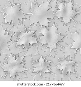 Leaves Seamless 3d White Pattern Relief Stock Illustration 2197364497 ...