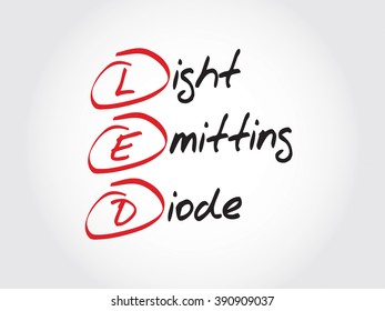Led Light Emitting Diode Acronym Concept Stock Illustration 390909037