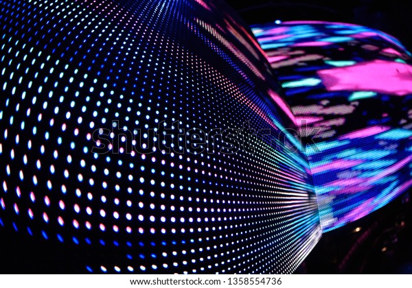 Led Wall Panel Closeup Abstract Artwork Stock Illustration 1358554736