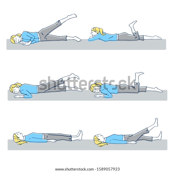Leg Stretching Exercise Lie Down Stock Illustration 1589057923 ...