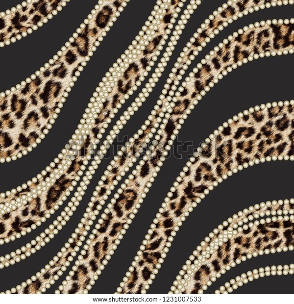 Leopard Pattern Leopard Print Geometric Pattern Stok İllüstrasyon ...