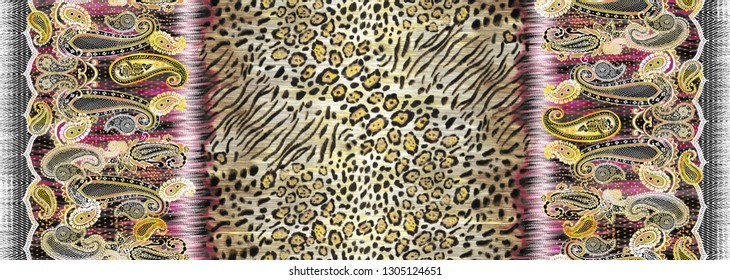 Leopard Pattern Silk Scarf Design Fashion Stock Illustration 1305124651 ...