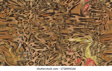 Leopard Print Seamless Brown Background Pattern Stock Illustration ...