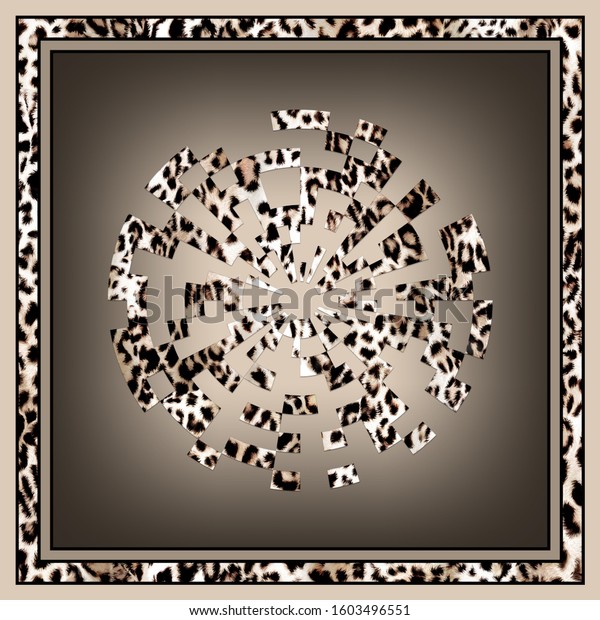 Leopard Scarf Silk Scarf Textile Design Stock Illustration 1603496551 ...