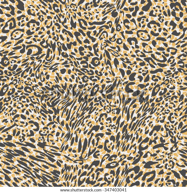 Leopard Skin Seamless Pattern Texture Stok İllüstrasyon 347403041