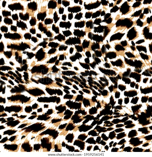 Leopard Skin Texture Seamless Pattern Stock Illustration 1959256141 ...