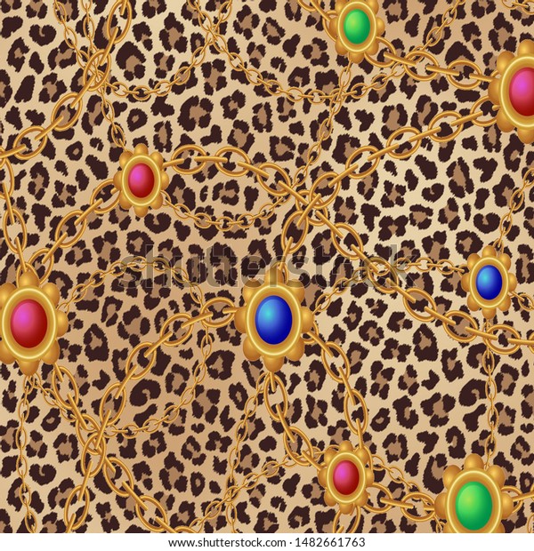Leopard Textile Pattern Fabric Textile Luxury Stock Illustration ...