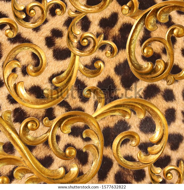 Leopard Textile Patternhome Textile Design Fabric: ilustración de stock ...