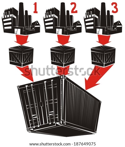Less Than Container Load LCL Shipment Stock Illustration 187649075 ...