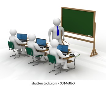 3d Man Classroom Stock Illustration 50768974