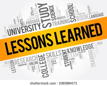 Lessons Learned Word Cloud Collage Education Stock Illustration ...