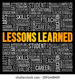 Lessons Learned Word Cloud Education Concept Stock Illustration ...