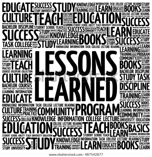 Lessons Learned Word Cloud Education Concept 스톡 일러스트 487542877 ...