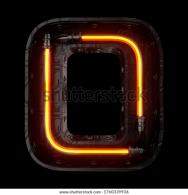 Letter 3d Neon Sci Fi Black: ilustrações stock 1760339936 | Shutterstock