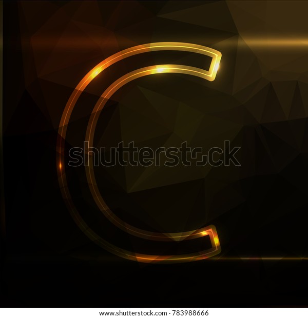 Letter C Big On Triangular Background Stock Illustration 783988666 ...