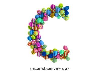 Letter C Colored Easter Eggs 3d Stock Illustration 1669437157 ...