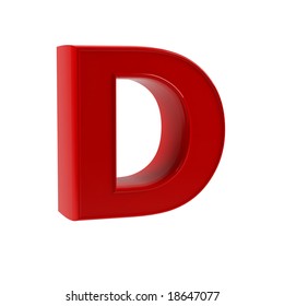 Silky Soft Red Letter D Uppercase Stock Illustration 1060145339