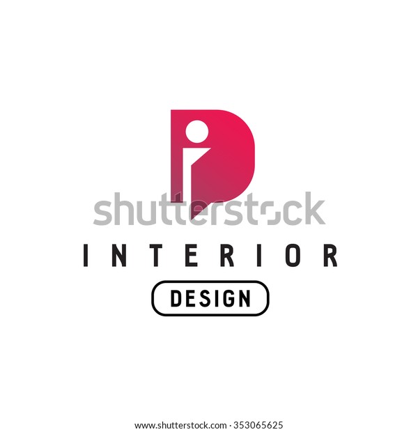 Letter D Monogram Logo Interior Design Stock Illustration 353065625 ...