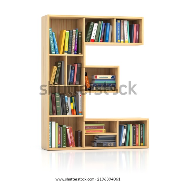 Letter E Form Bookshelf Book Texbooks Stock Illustration 2196394061 ...