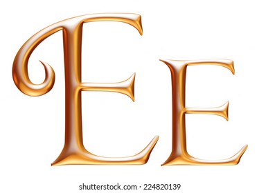 Letter E Gold Solid Alphabet Stock Illustration 224820139 | Shutterstock