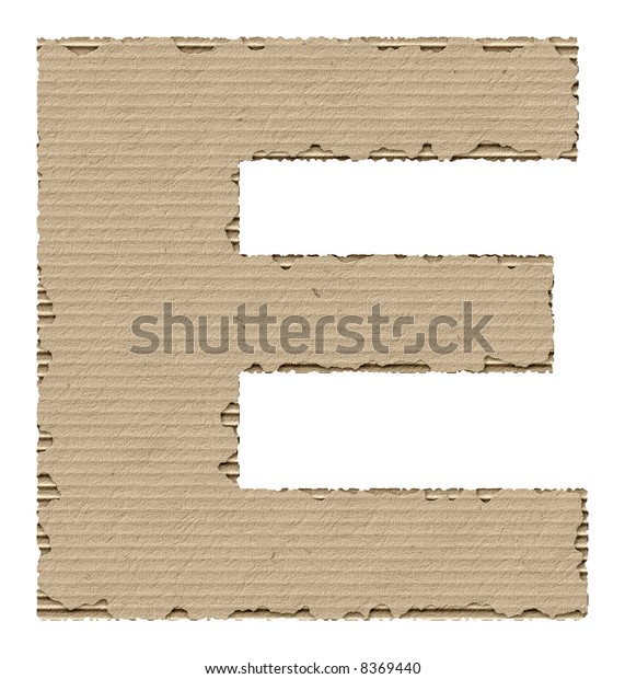 Letter E Made Cardboard Stock Illustration 8369440