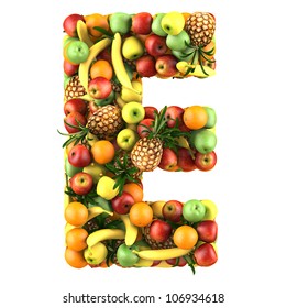 Similar Images, Stock Photos & Vectors of Letter - E made of fruits ...