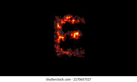 Letter E Made Very Hot Magmatic Stock Illustration 2170657527 ...