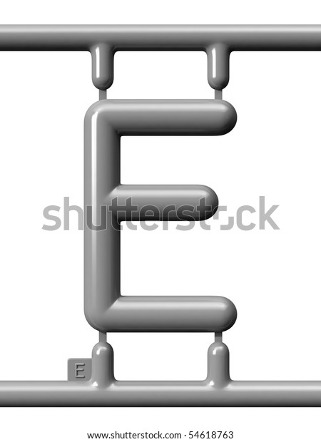 Letter E Plastic Modelkit Alphabet Stock Illustration 54618763