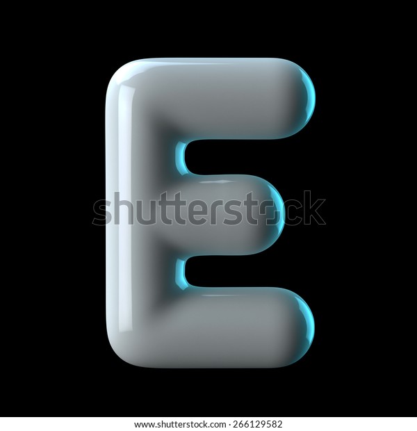 Letter E Round White Blue Light Stock Illustration 266129582