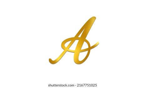 Letter Golden Gradient Cursive Letter Creative Stock Illustration ...