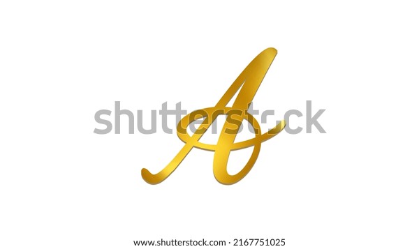 Letter Golden Gradient Cursive Letter Creative 库存插图 2167751025 ...