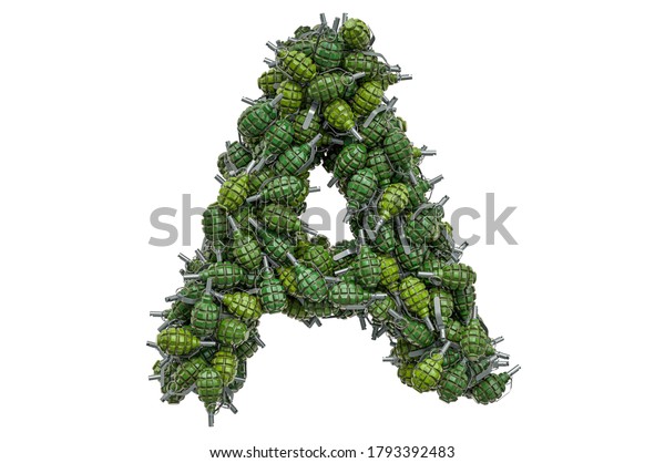 Letter Hand Grenades 3d Rendering Isolated Stock Illustration ...