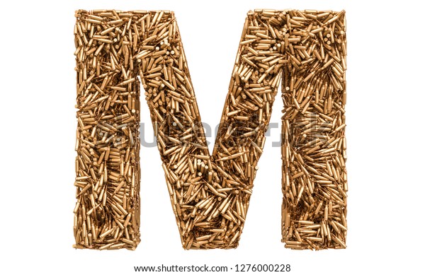 Letter M Bullets 3d Rendering Isolated Stock Illustration 1276000228 ...
