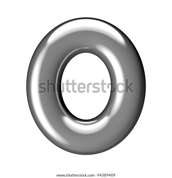 Letter O Chrome Round Solid Alphabet Stock Illustration 94389409
