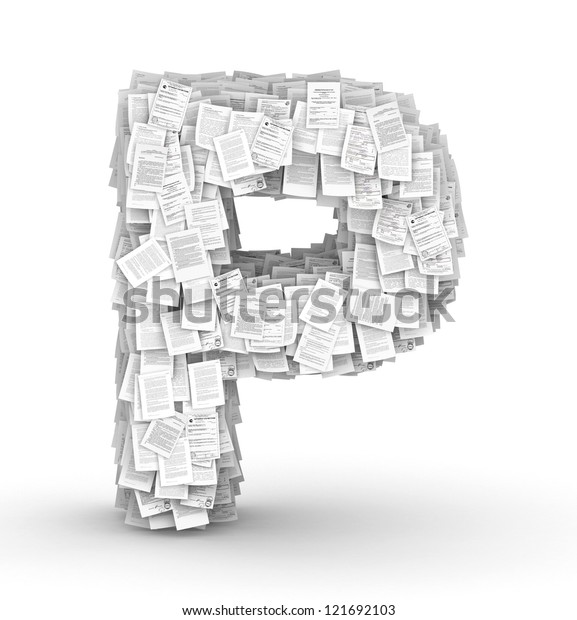 Letter P Thousands Documents Font Stock Illustration 121692103 ...