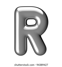 Letter R Chrome Round Solid Alphabet Stock Illustration 94389427 ...