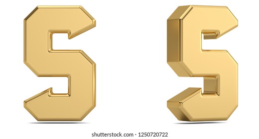 Letter S Gold Solid Alphabet Isolated Stock Illustration 1250720722 ...