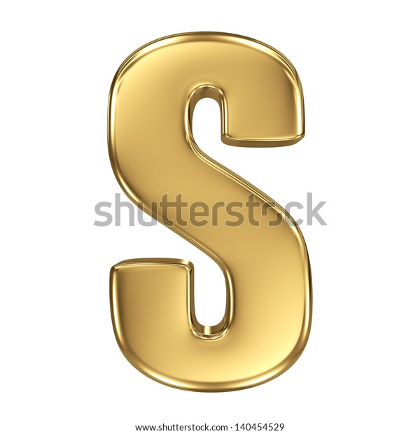 Letter S Gold Solid Alphabet Stock Illustration 140454529