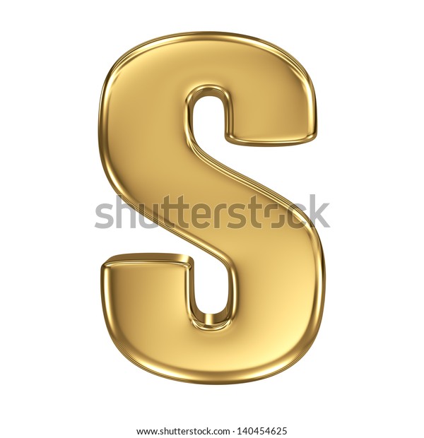 Letter S Gold Solid Alphabet Lowercase Stock Illustration 140454625 ...