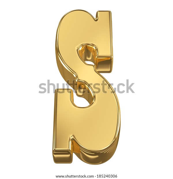 Letter S Gold Solid Alphabet Tilt Stock Illustration 185240306 ...