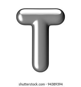 Letter T Round Chrome Alphabet There Stock Illustration 260127779 ...