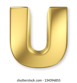 Similar Images, Stock Photos & Vectors of Golden letter U on white ...