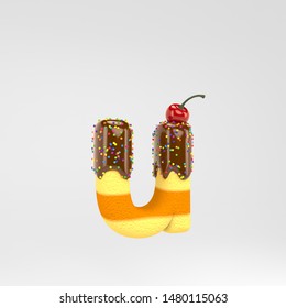 Letter U Lowercase Cake Font Chocolate Stock Illustration 1480115063 ...