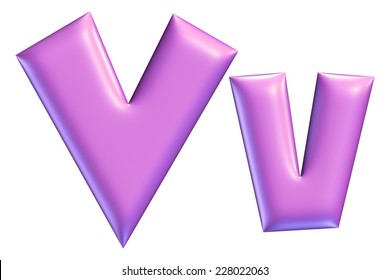Letter V Violet Solid Alphabet On Stock Illustration 228022063 ...