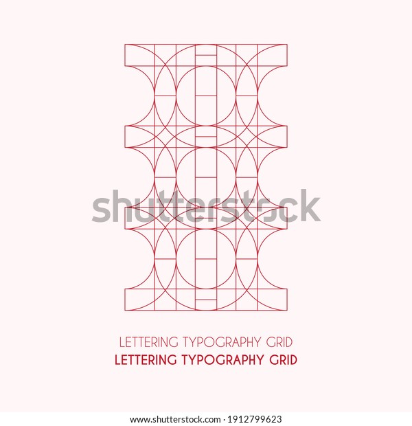 Cuadrícula de dibujo de la tipografía: ilustración de stock 1912799623 ...
