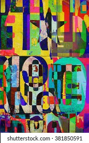 Letters Collage Background Typography Texture Digital Stock ...