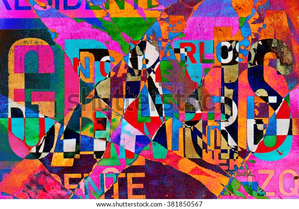Letters Collage Background Typography Texture Digital Stock ...